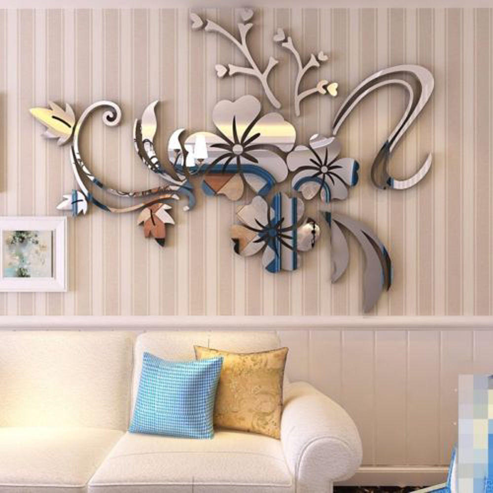 Satın alın Removable Mirror Decal Art Mural Wall Stickers Home Decor ...