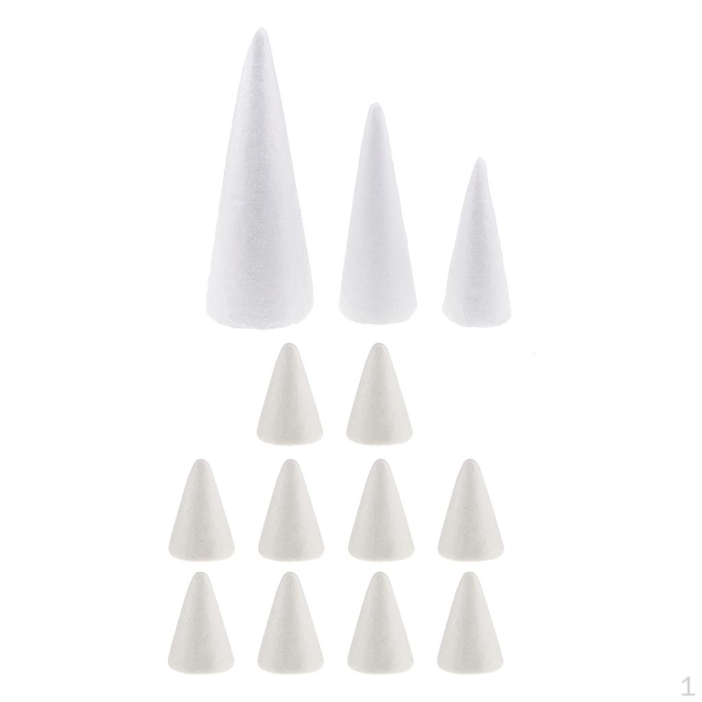 Buy 13Pcs Cone Shaped Styrofoam Foam Ornaments for Handmade DIY ...