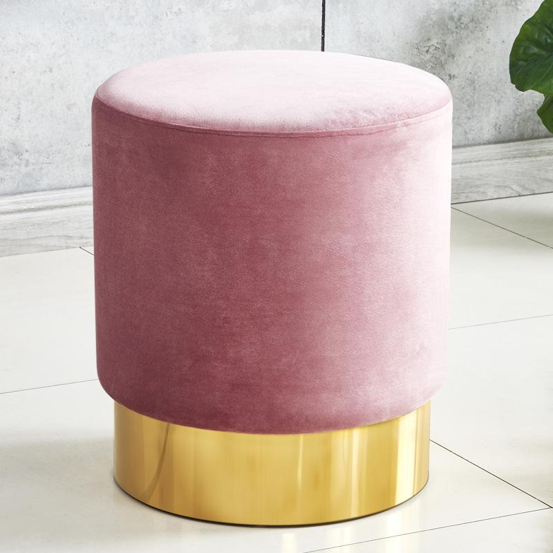 Buy Hong Kong Style Sofa Stool Light Luxury Stainless Steel Velvet ...