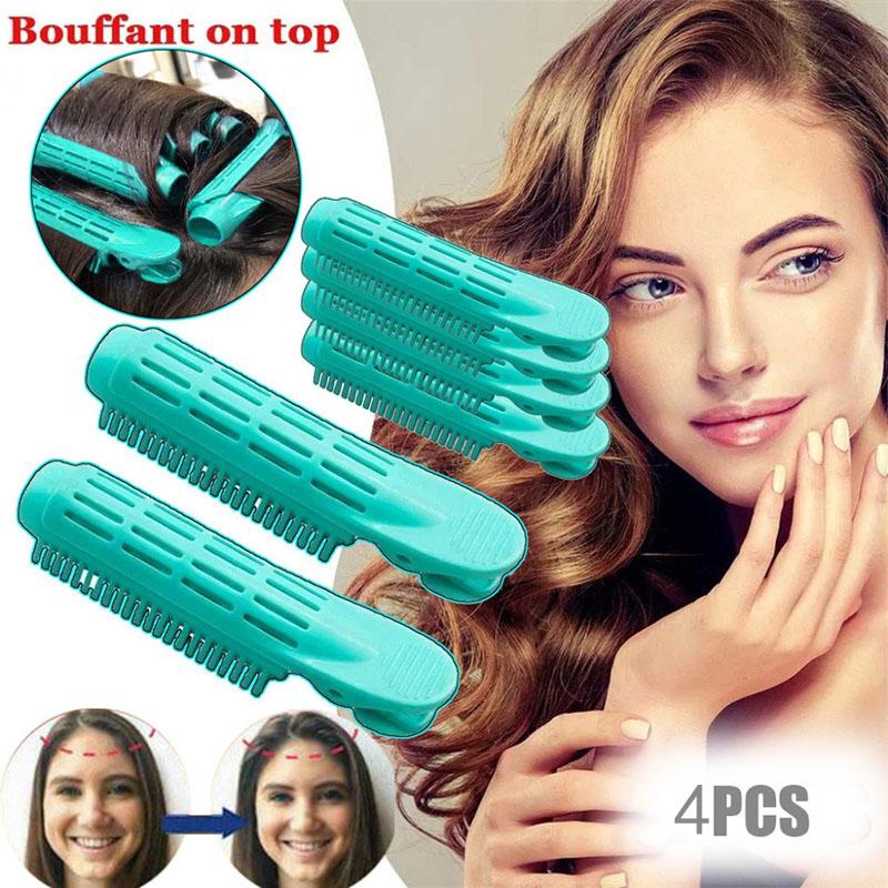 4Pcs Professional Hair Curler Clip Self Grip Naturally Curly Hair ...