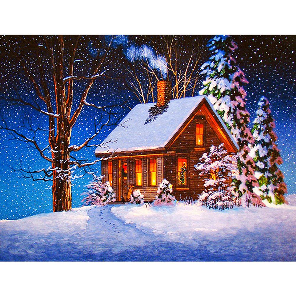 Buy 5D Full Round Drill House Scenery Diamond Painting Rhinestone ...