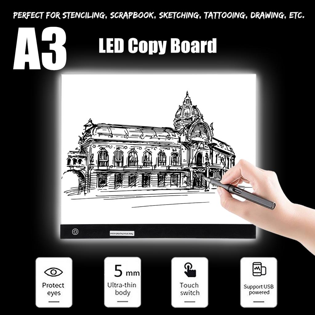 Buy A3 Art Craft Drawing Copy Tracing Tattoo LED Light Box Board Pad ...