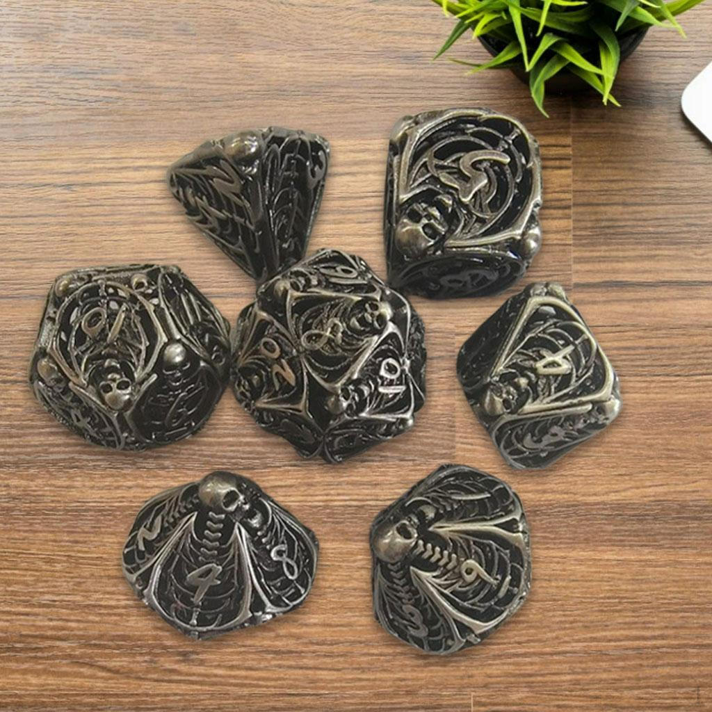 Buy 7 Pieces Copper Dice Set Math Teaching for Lovers Dice Toy Gift ...