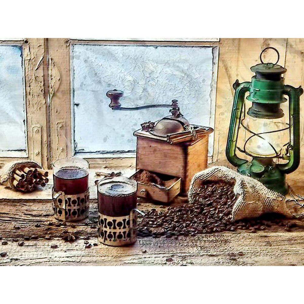 Buy Full 5D DIY Diamond Painting Cross Stitch Coffee Beans Embroidery ...