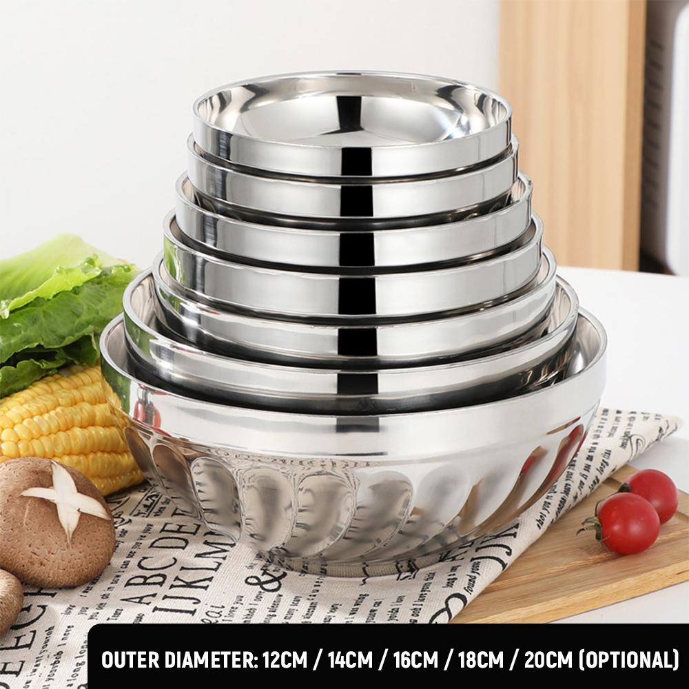 Buy Stainless Steel Bowl AntiScald DoubleWalled Thermal Insulation Bowl ...