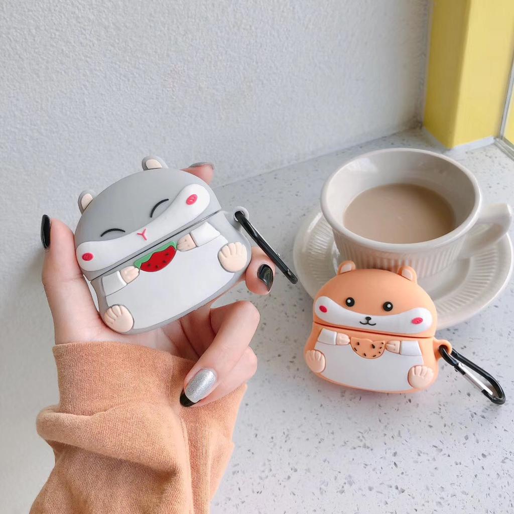 Buy Cute Cartoon Hamster Headset Protective Case for Airpods Airpods ...