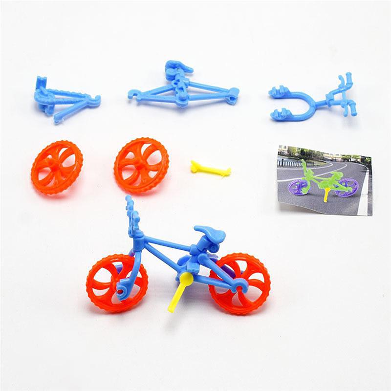 DIY Mini Bike Assembled Bicycle Toy Plastic Kid Educational Toys uygun ...