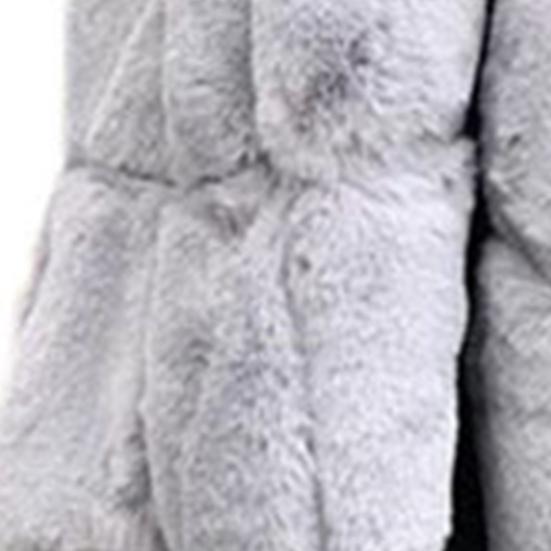 💰Cumpără Talie elegantă tight mid-length Faux Fur Hooded Solid Color ...