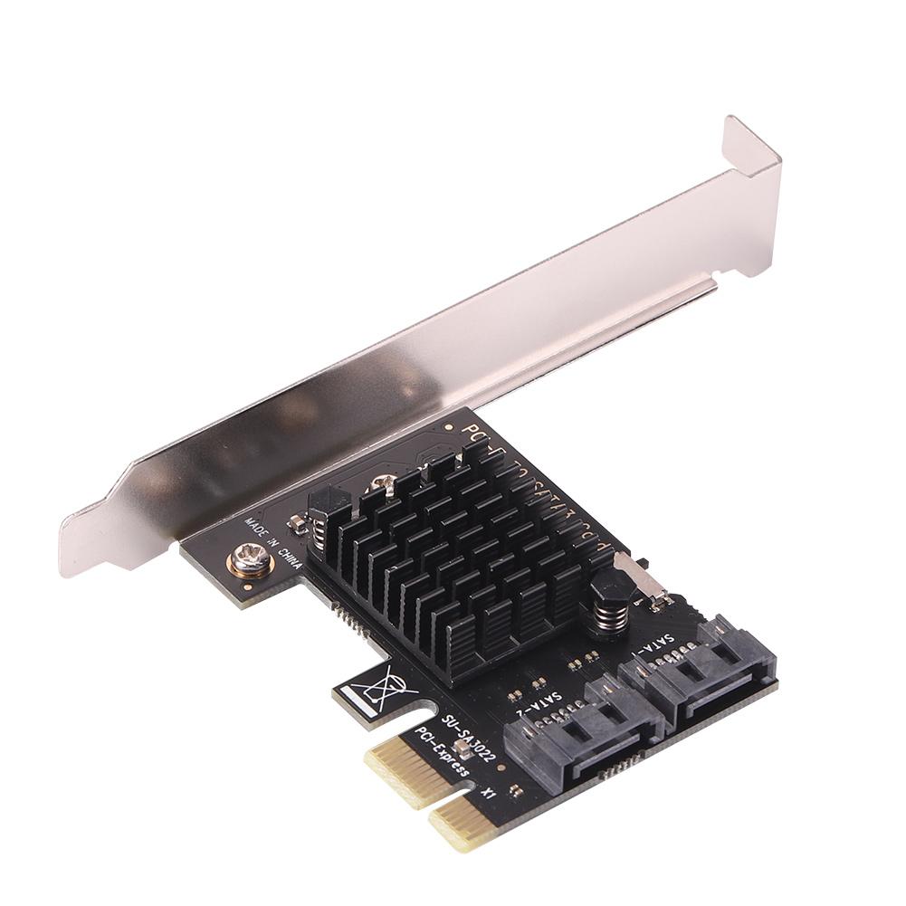 Buy Desktop Computer PCI-E 1x To SATA3.0 2 Port Riser 6Gbps PCI Express ...