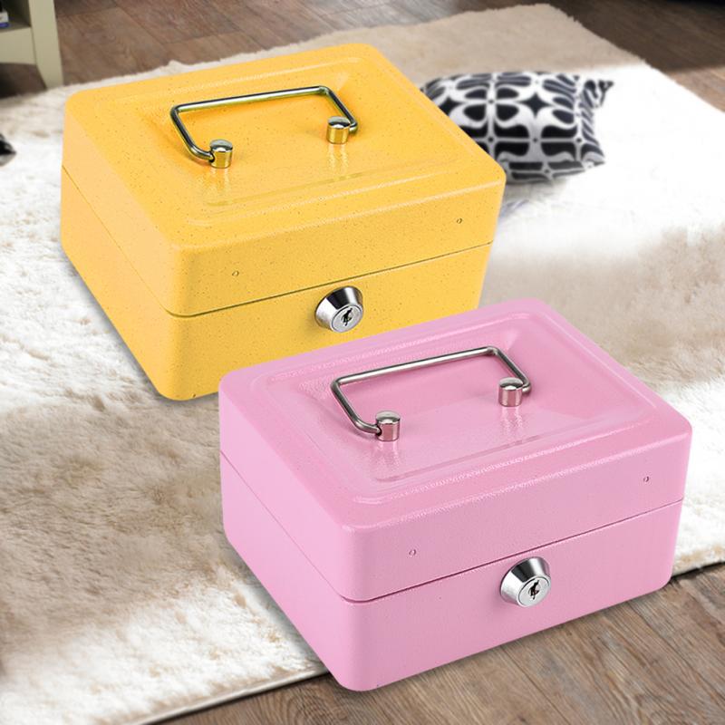 Buy 1Pc Mini Portable Steel Petty Lockable Cash Money Coin Safe Security Box Household at ...