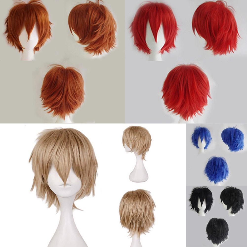 Women Anime Short Wig Cosplay Party Costume Heat Resistant Dress Wigs ...