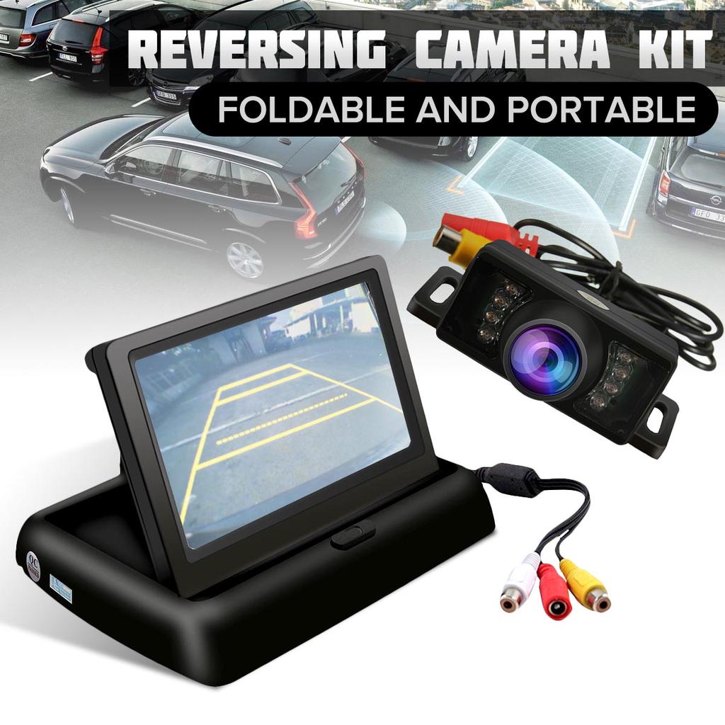 Buy Car Foldable LCD 4.3 Inch Monitor Wireless IR Rear View Parking ...