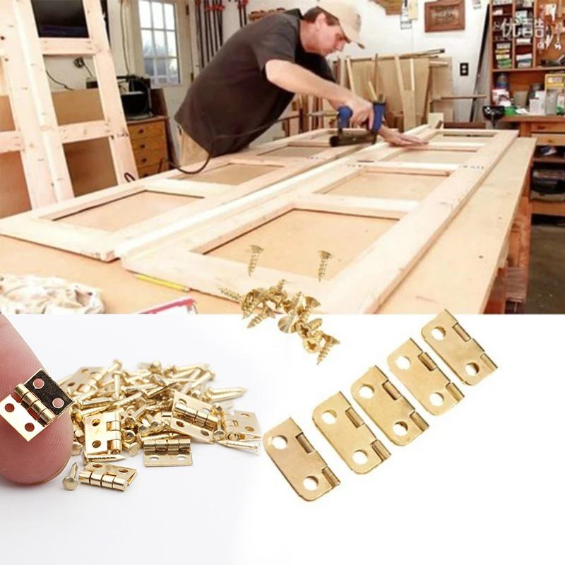Buy 10pcs Creative For House Miniature Cabinet Mini Brass Hinge 8*10mm ...