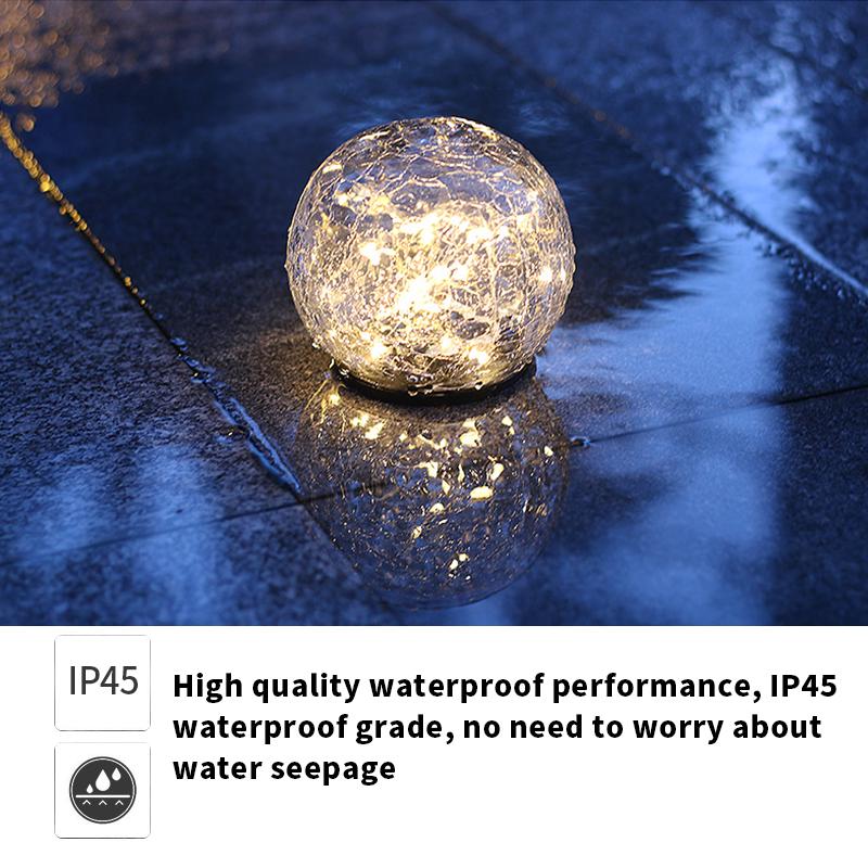 Buy LED Crackle Ball Light Solar Powered Lawn Lamp Ground Night Light ...
