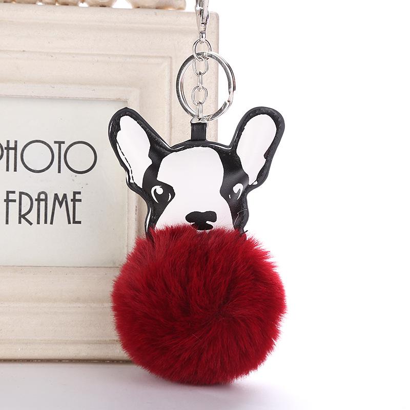 Buy 1PC Plush Dog Fluffy Fur Ball Keychain Pendant Keyring Soft ...
