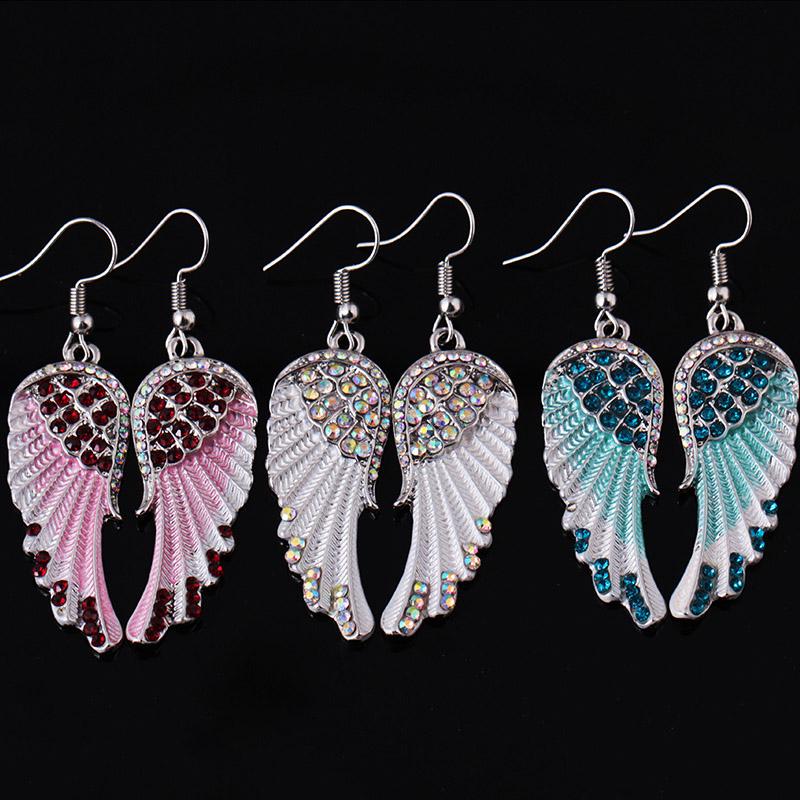 Buy Angel Wing Dangle Earrings Crystal Rhinestone Fashion Bridal Party ...