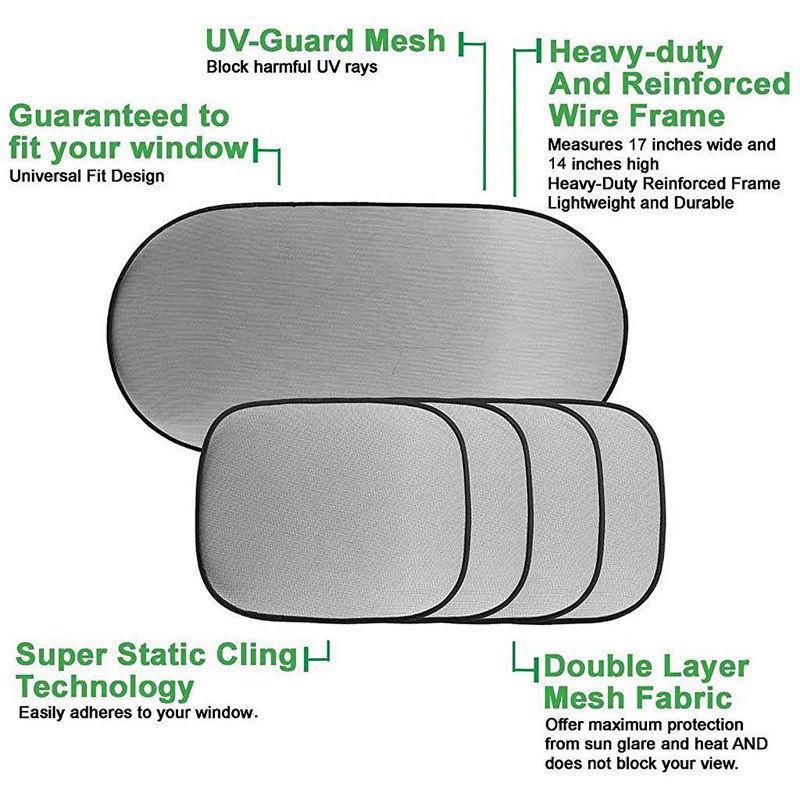 Buy Rear Visor 5Pc Car Rear Window Mesh Cover Blind Sunshade at ...
