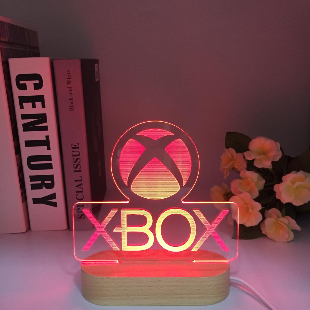 Cheap For XBOX Games 16 Colors Changing Wooden Remote Night Light 3D ...