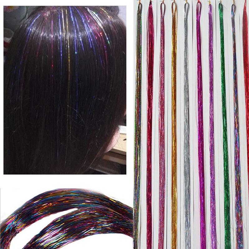 Buy Spiral Rainbow Hair Tinsel Silk For Hair Extensions/flare Strands ...