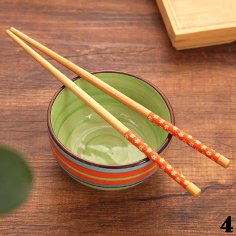 Buy 1 Pairs Small Floral Chopsticks Wooden Chopsticks Cook Noodles Deep ...