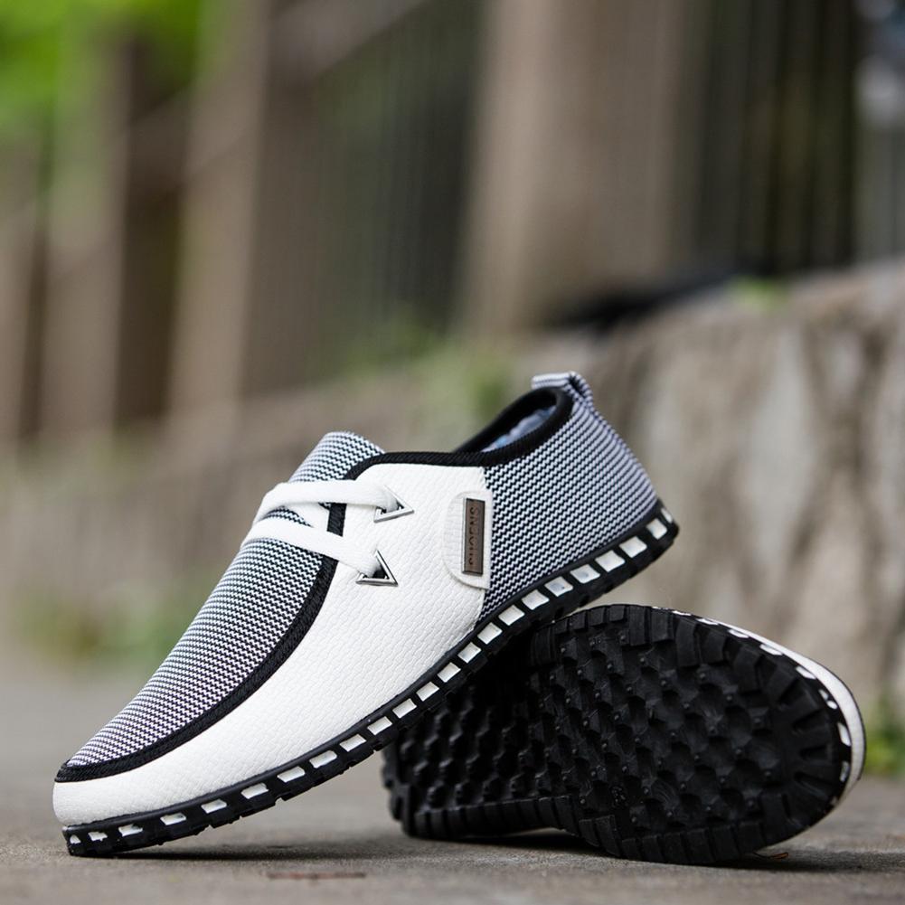 Fashion Men Casual Mixed Colors Flats Lacing Leather Breathable Shoes ...