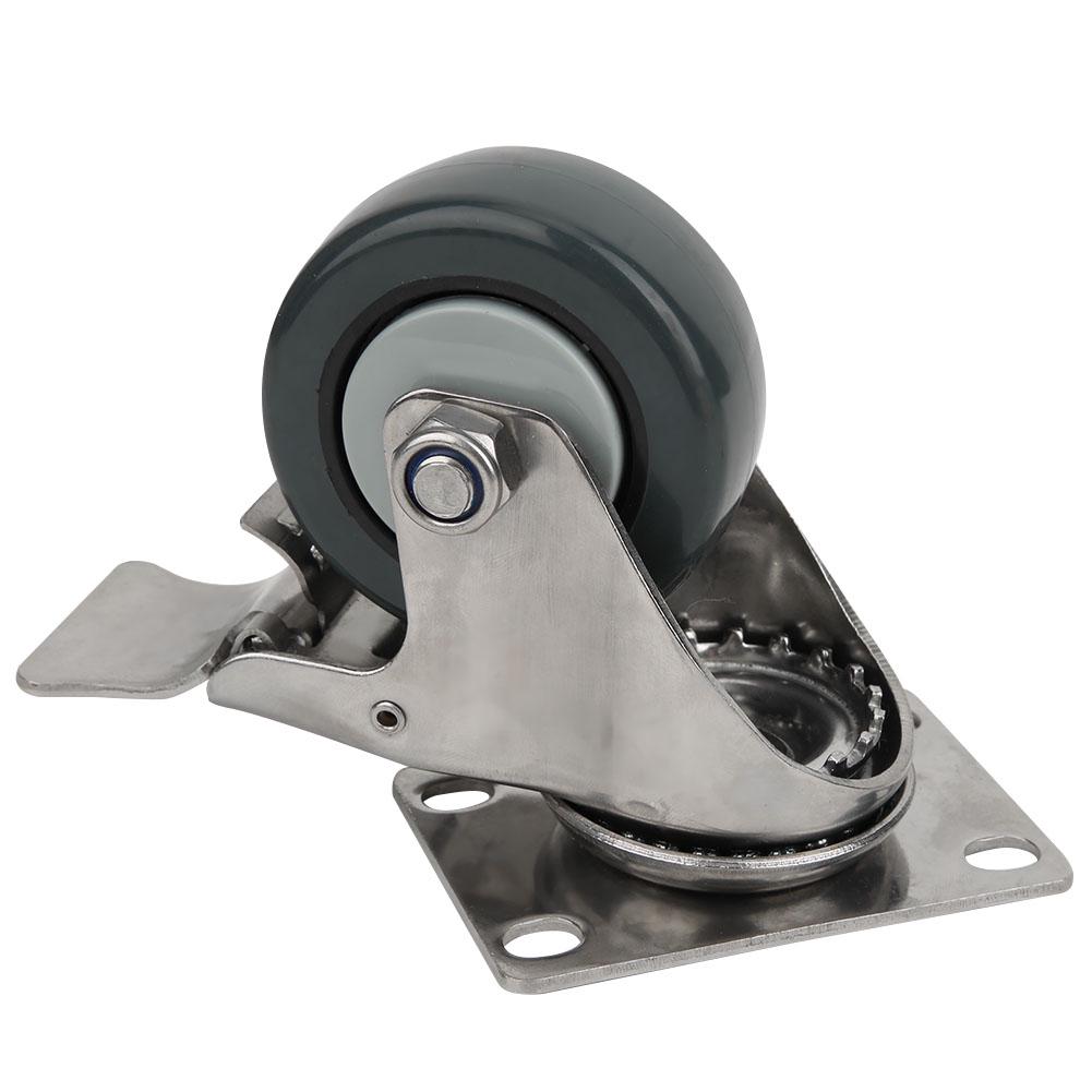 Buy 4in Polypropylene Brake Universal Wheel 304 Stainless Steel Bracket ...