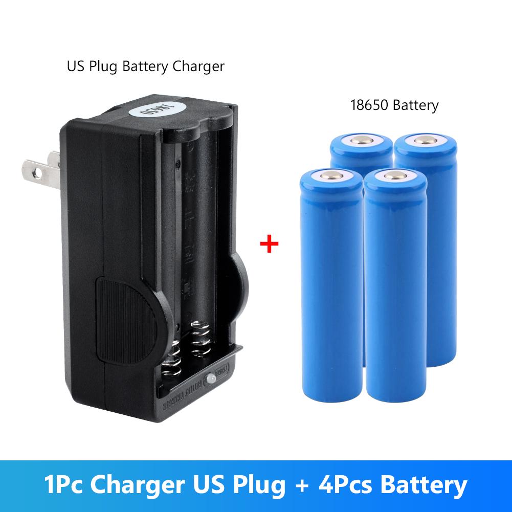 3.7V 5000mAh 18650 Battery Rechargeable Batteries With Dual Slot ...