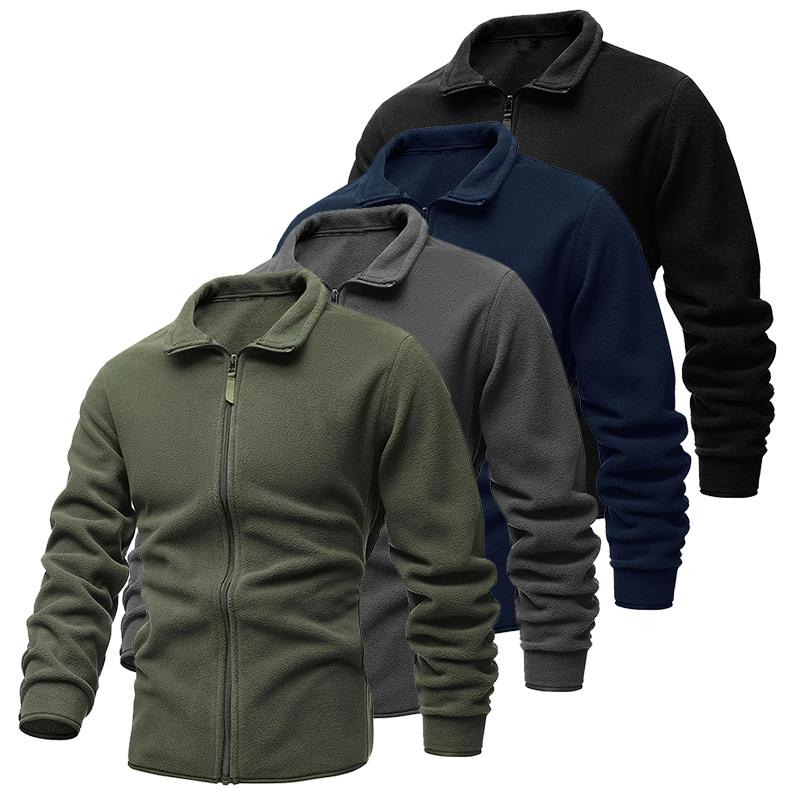 Buy Men's Jacket Slim Double-Faced Fleece Tactical Sweater Casual Turn ...