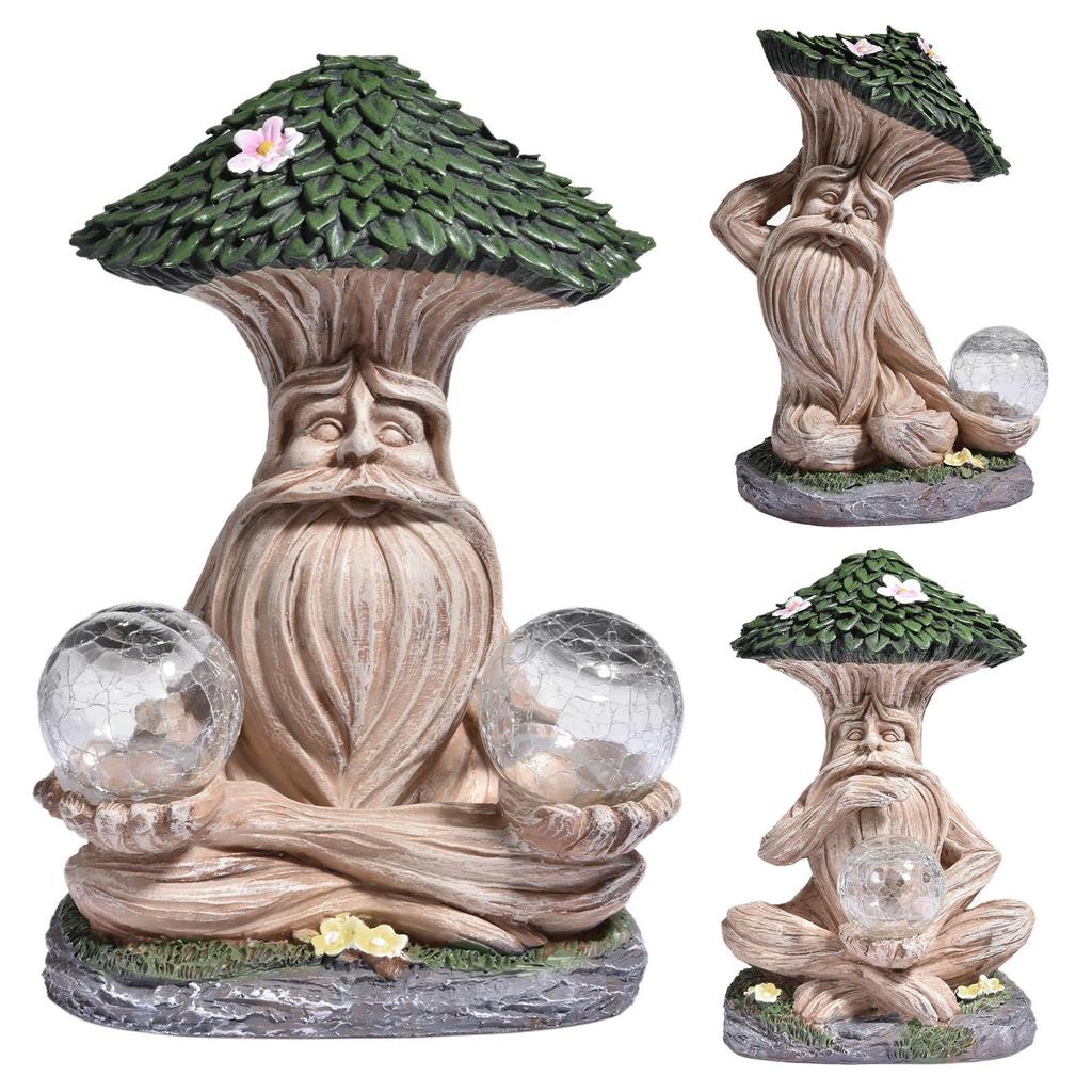 Buy Resin Pendant Tree Man Statue Solar Night Light Resin Ornaments ...