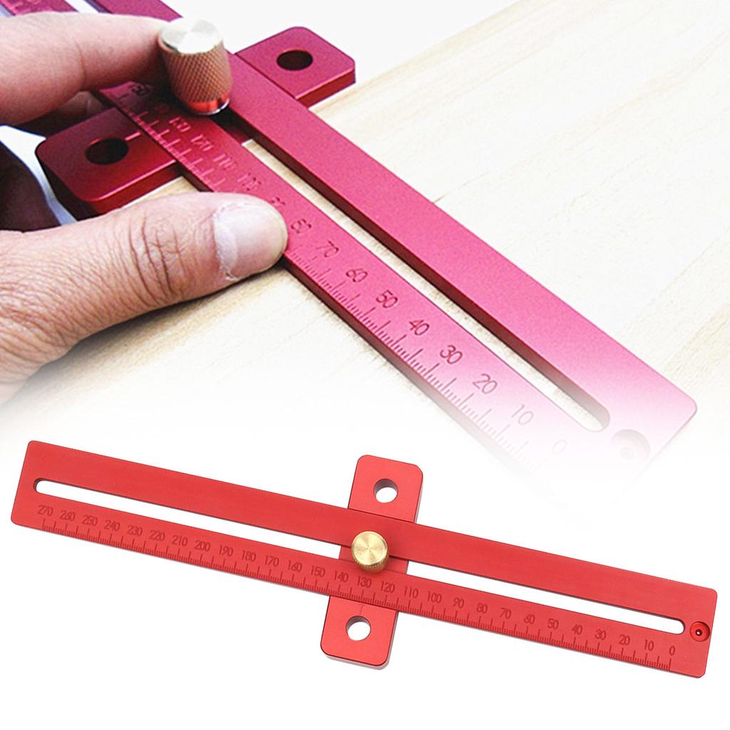 Buy 270mm Wood Measure Scale Ruler Aluminum Ruler Straight Line Drawing ...