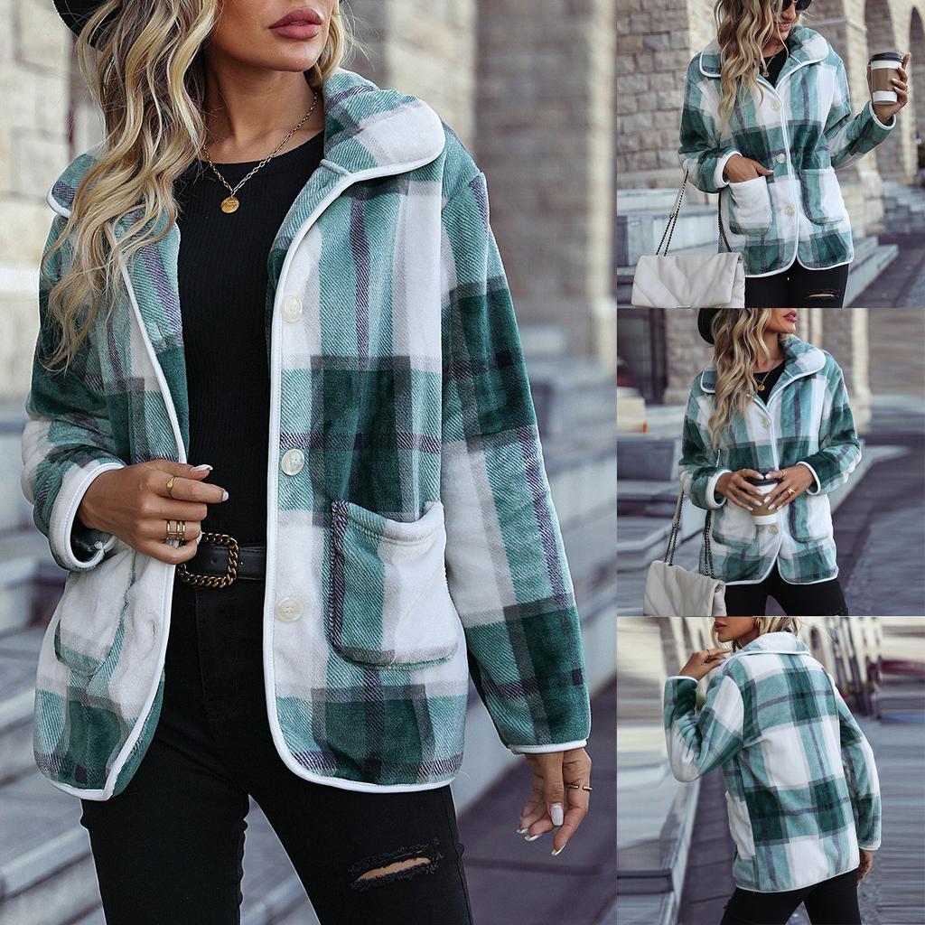 Buy (amanda33) Women's Lapel Long Sleeve Single Breasted With Pockets ...