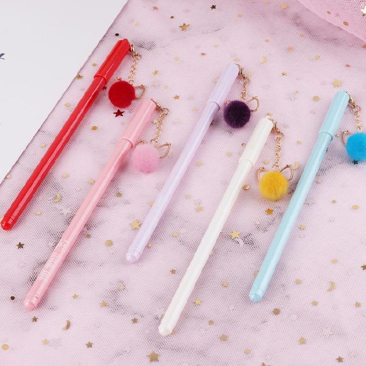 Buy Gel Pen 0.5mm Kawaii Bow Ball Pendant Neutral Pens Writing Office ...