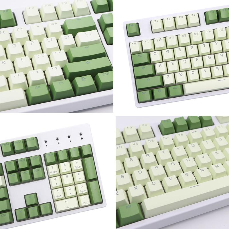 Buy 124 Keys Matcha OEM Color Matching Key Cap PBT Double-shot ...