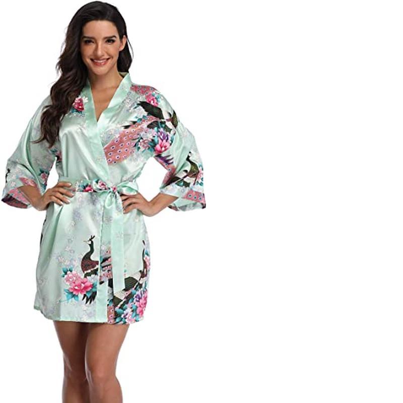 Buy Rayon Robes Women Nightwear Flower Home Clothes Intimate Lingerie ...