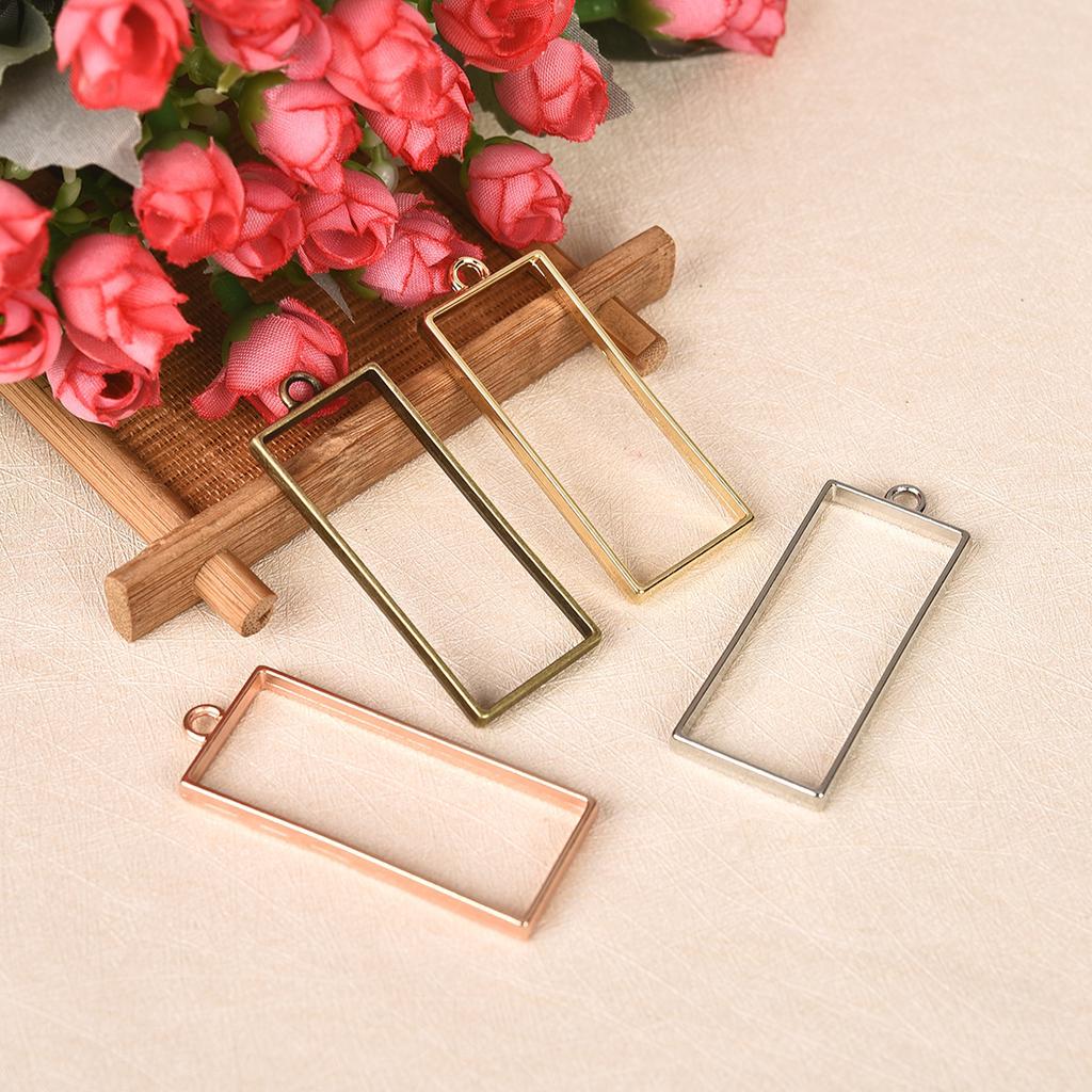 30PCS Bezel Open Back Pendant Blanks Charms Geometric Frame Pendant for ...