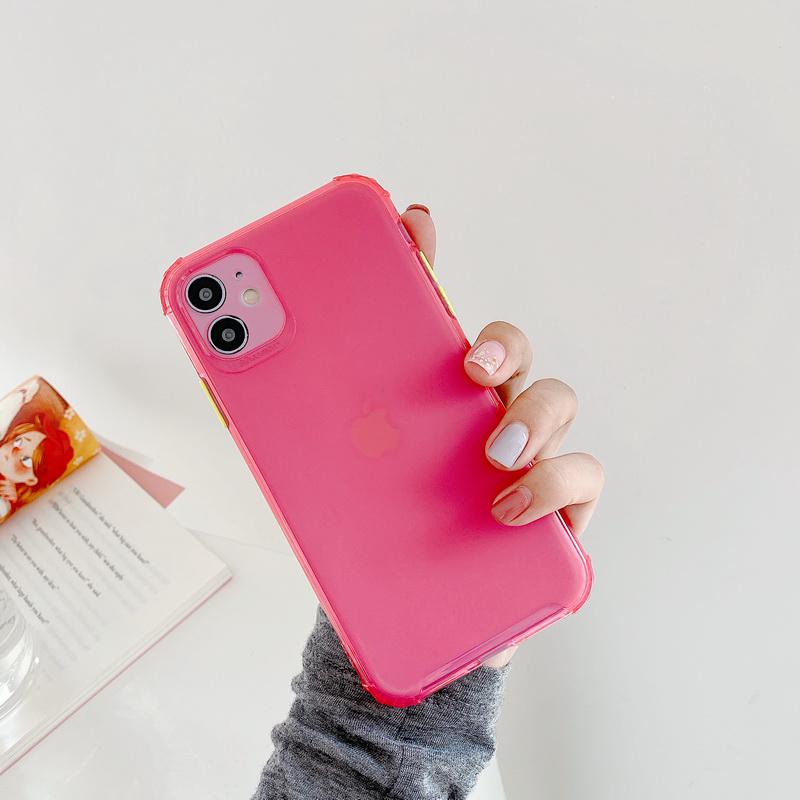 Buy Matte Clear Phone Case For iPhone SE 2020 11 Pro Max XS XR X 8 7 6S Plus Simple Candy Color ...