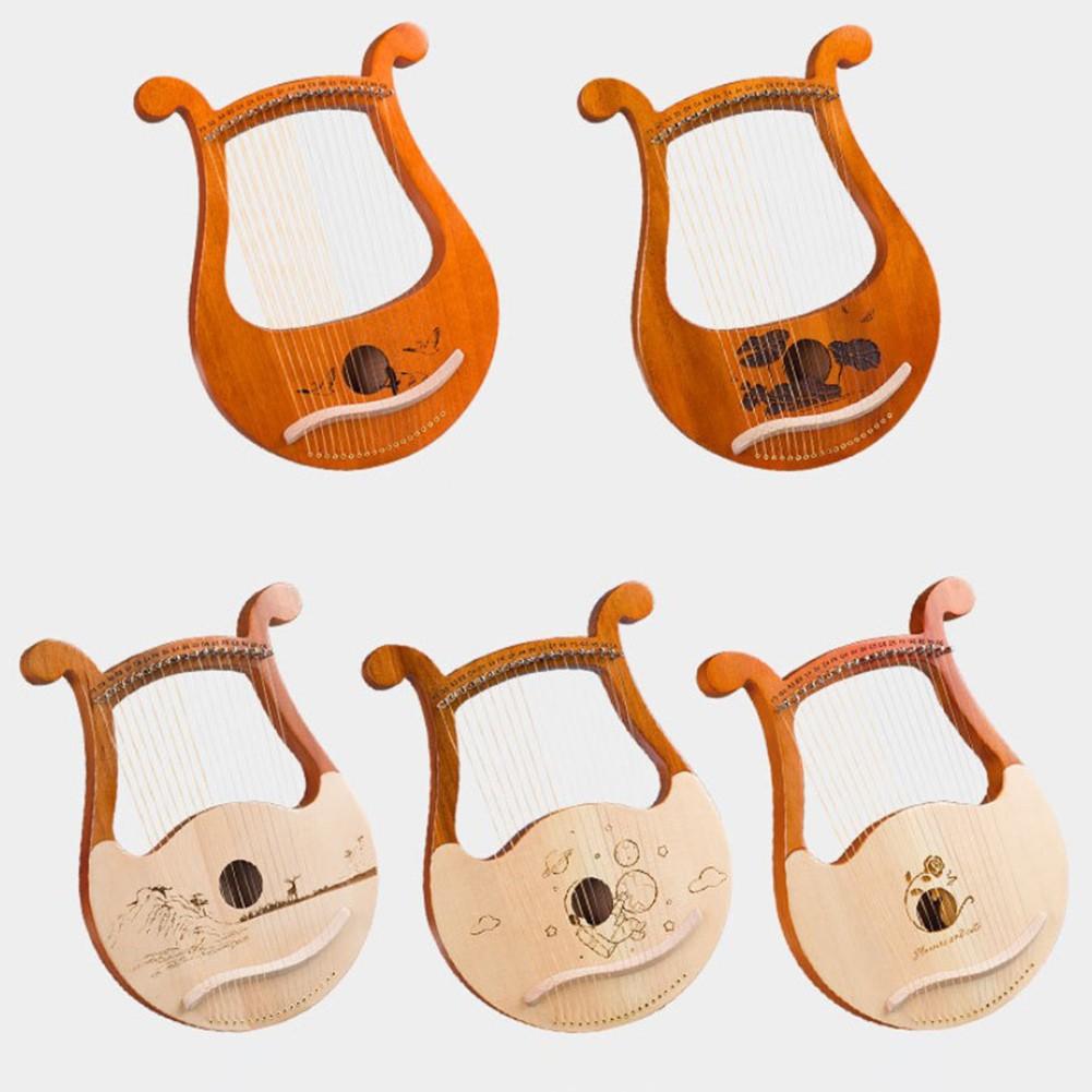 19string Lyre 40*30*3cm Finger Strumming Mahogany Smooth uygun fiyatlı ...