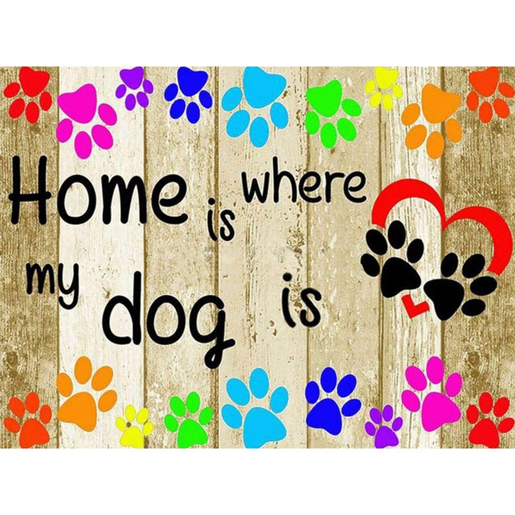 Home Letter 5D DIY Full Round Drill Diamond Painting Mosaic Canvas Kit ...