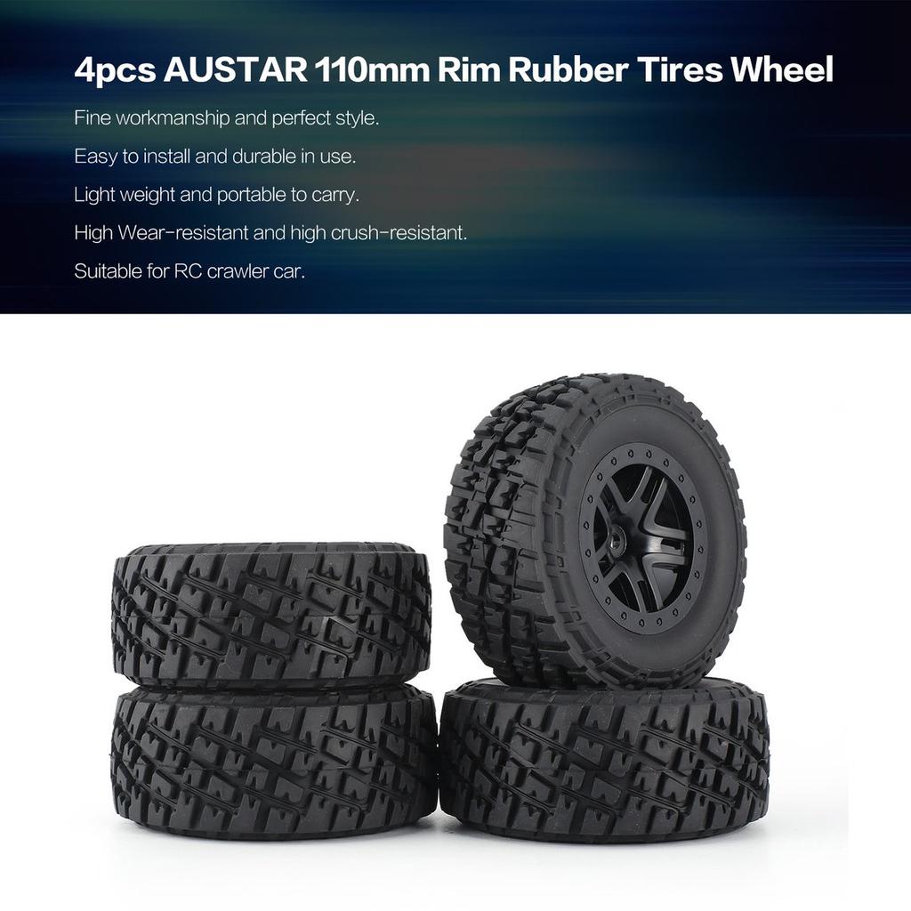 Buy ICOCO 4pcs AUSTAR 110mm Rim Rubber Tires Wheel for Traxxas Slash ...