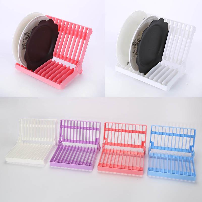 Kitchen Foldable Dish Plate Drying Rack Organizer Drainer Plastic ...