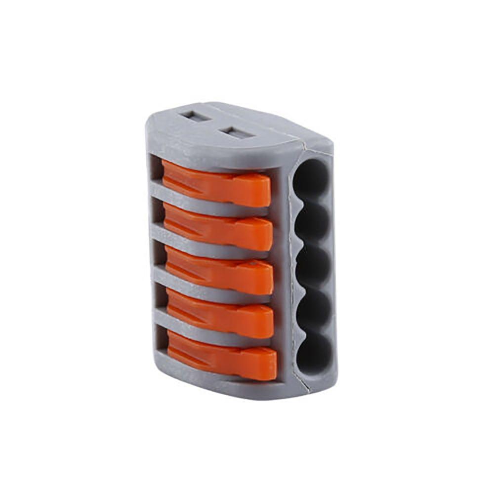 Buy 10Pcs 5 Way Reusable Spring Lever Terminal Block Cable Wire ...