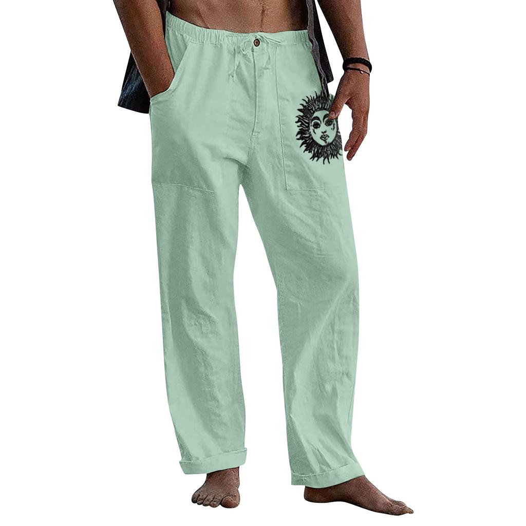 Buy (biensn)Men's Casual Loose And Comfortable Casual Pants Cotton ...