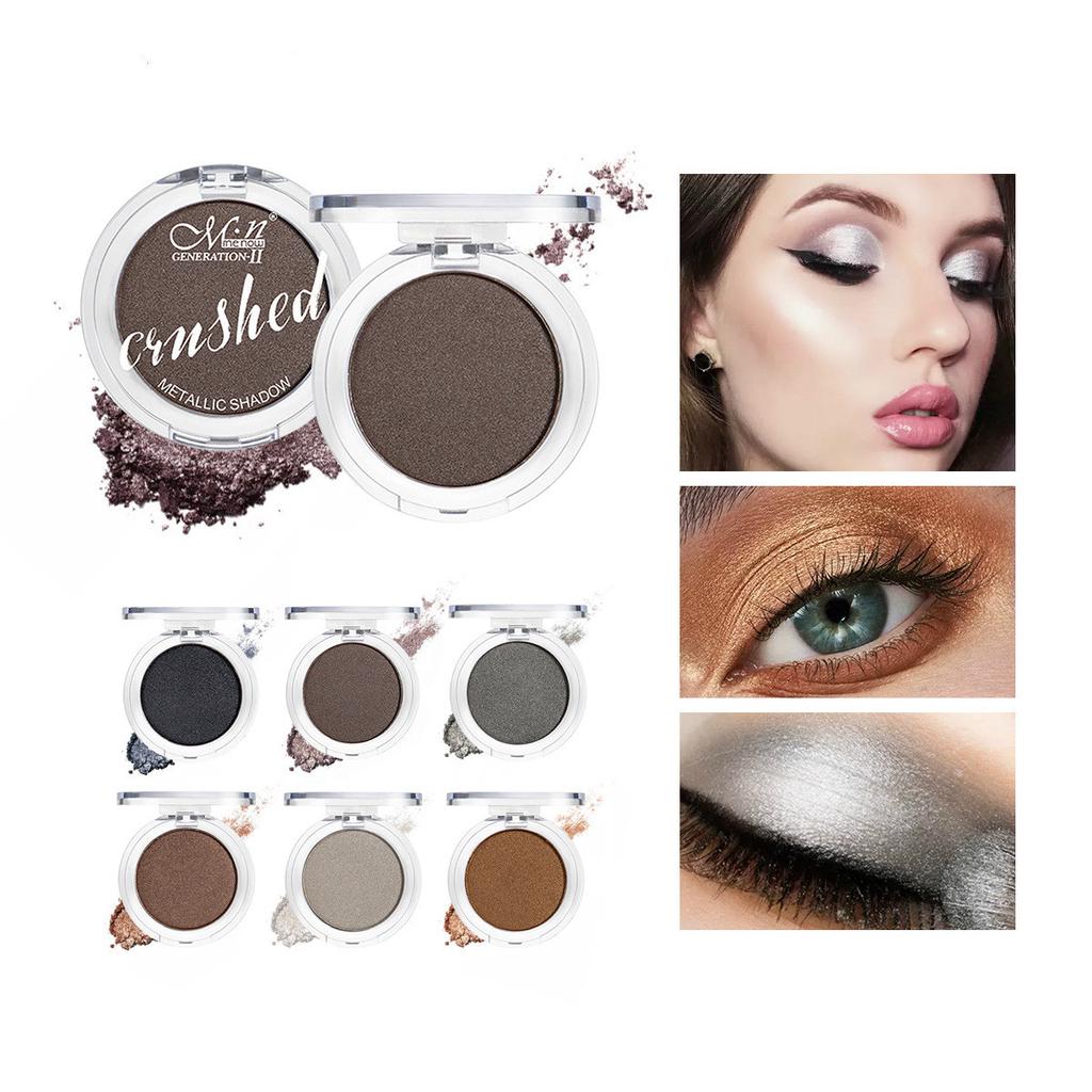 6 Color Solid Pearl Metallic Eyeshadow Crystal Diamond Shiny Shine Eye ...