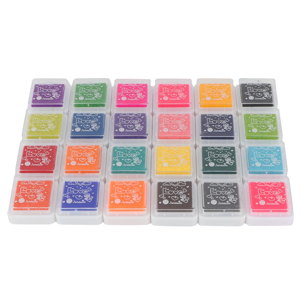 Buy 24 Colors DIY Cute Colorful Ink Pad Stamp Inkpad for Rubber Stamp ...