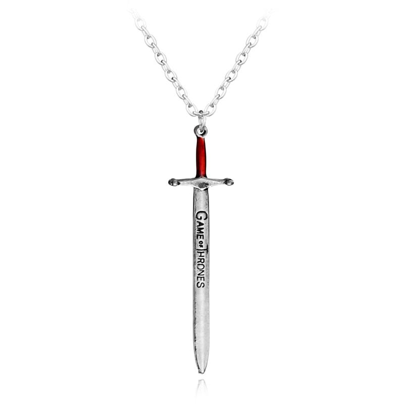 Buy Game Of Thrones Necklaces Silver Charm Sword Pendant Kolye Jewelry ...