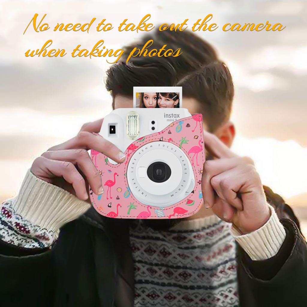 Buy Portable Instant Camera Case Bag PU Leather Cute Patterns with ...