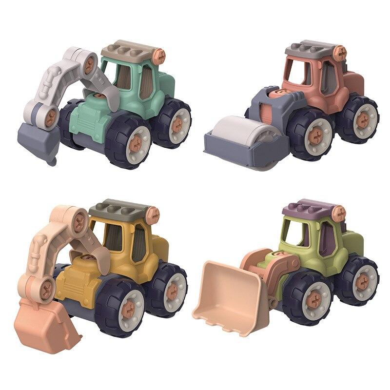 Buy Children Excavator Vehicle Toy Small Engineering Truck Assembly DIY ...