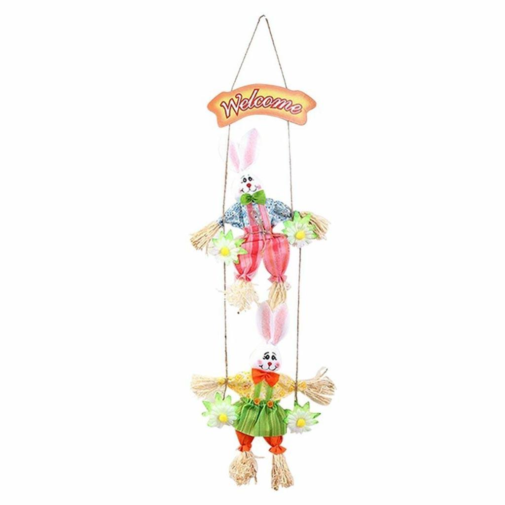 Buy Rabbit Swing Pendant Scarecrow Double Bunny Easter Doll at ...