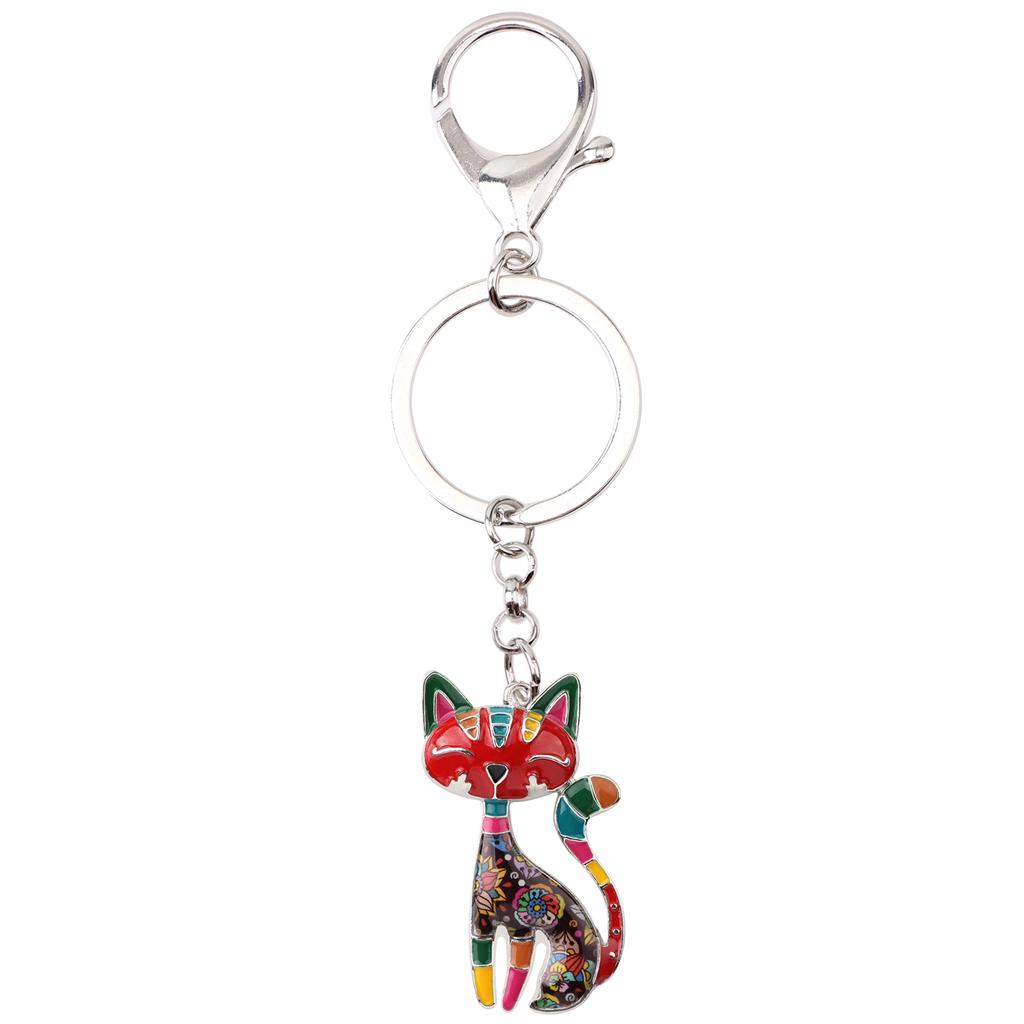 Enamel Alloy Sweet Cat Kitty Keychains Fashion Purse Handbag Key Chain ...