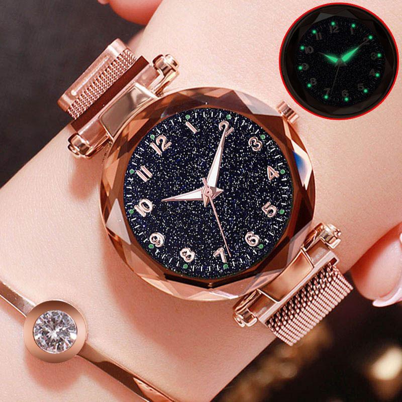 Buy Luxury Star Sky Digital Dial Magnet Buckle Wrist Watches Mesh ...